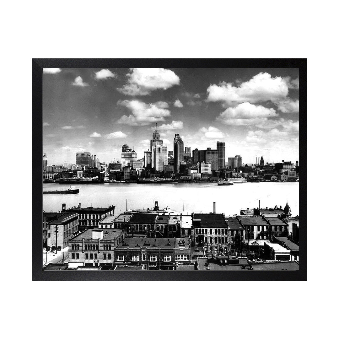 Framed Canvas Photos - DETROIT VIEW FROM WINDSOR – Detroit News Photography