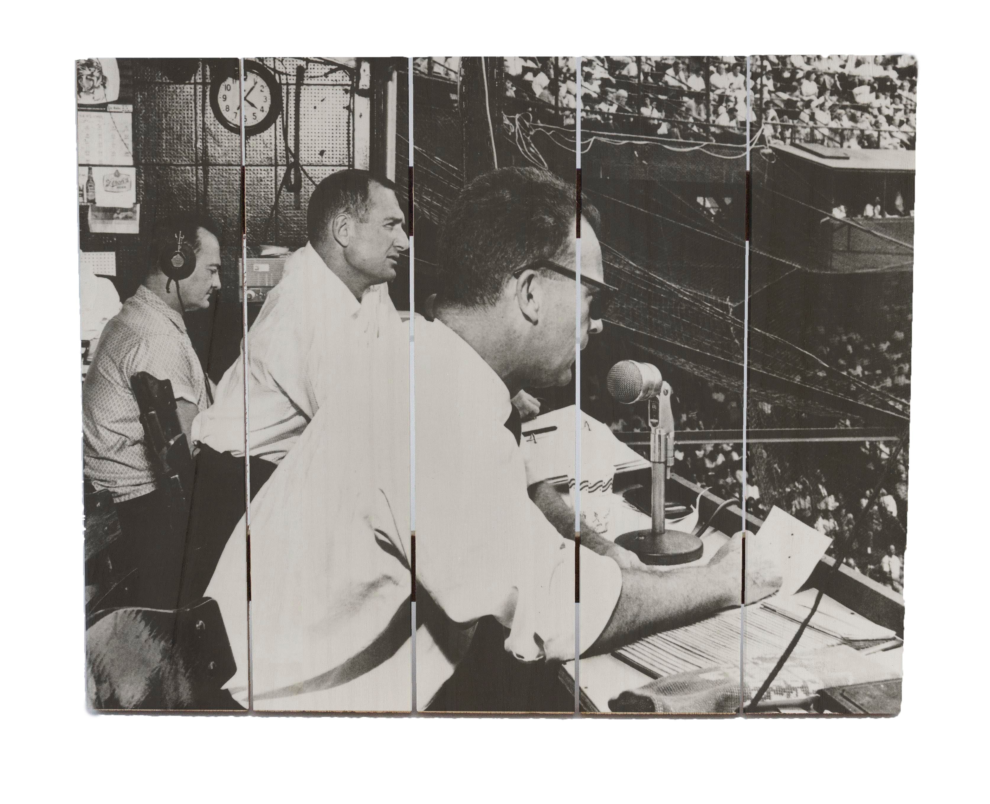 PALLET WOOD - TIGERS STADIUM ERNIE HARWELL & GEORGE KELL 1960 – Detroit ...