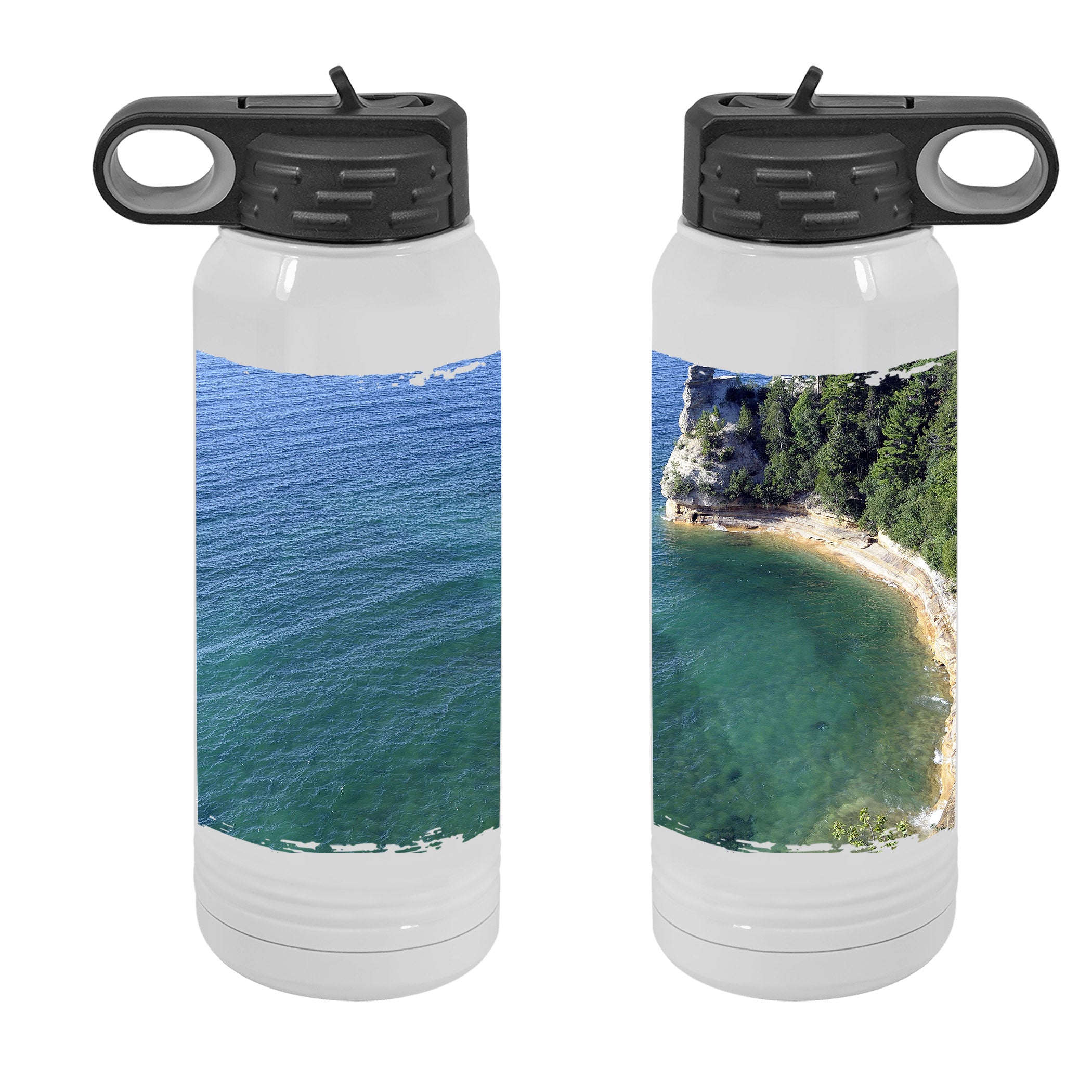 WATER BOTTLE 30oz - MICHIGAN PICTURED ROCKS LAKESHORE – Detroit News ...