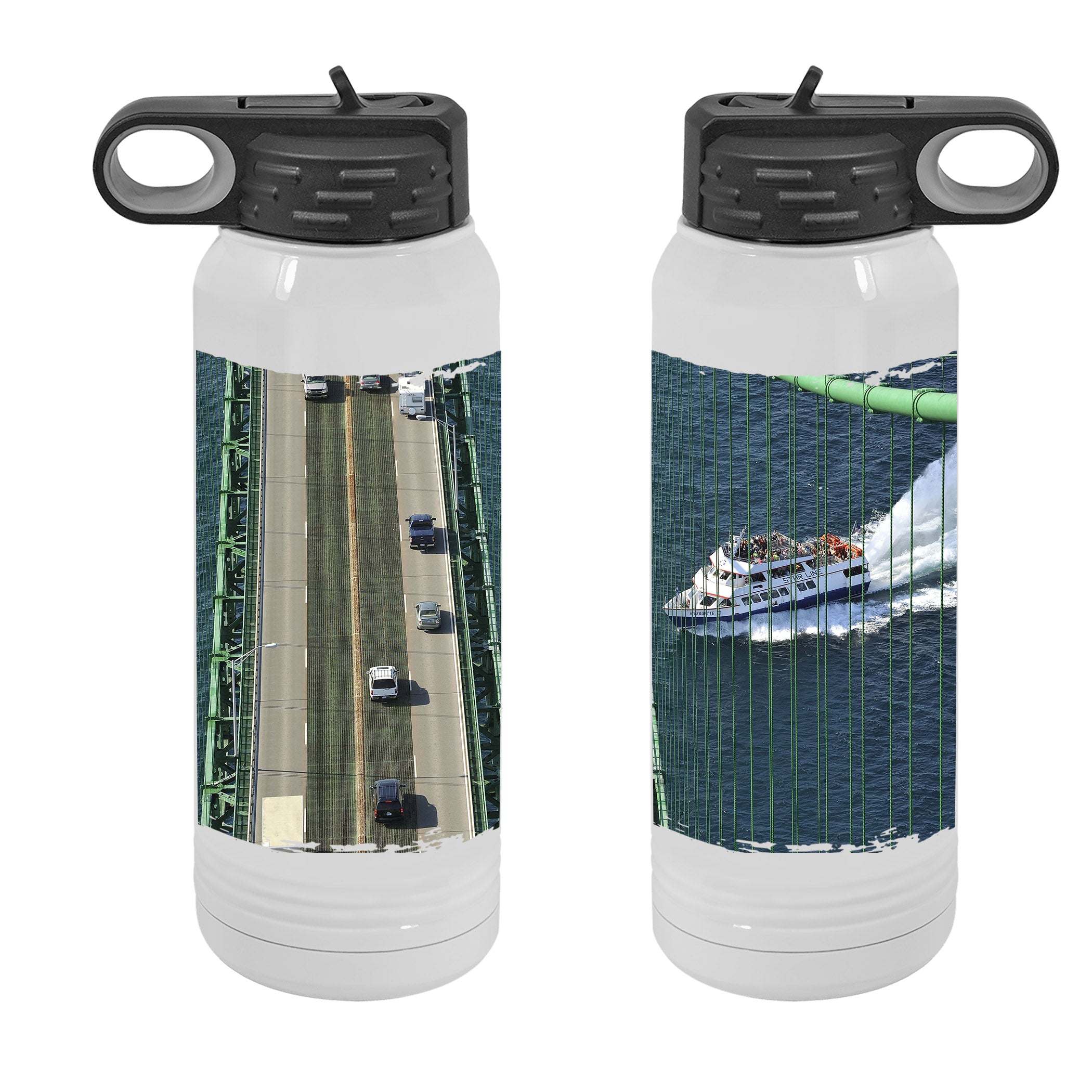 WATER BOTTLE 30oz - MACKINAC BRIDGE SHEPLER'S FERRY – Detroit News ...