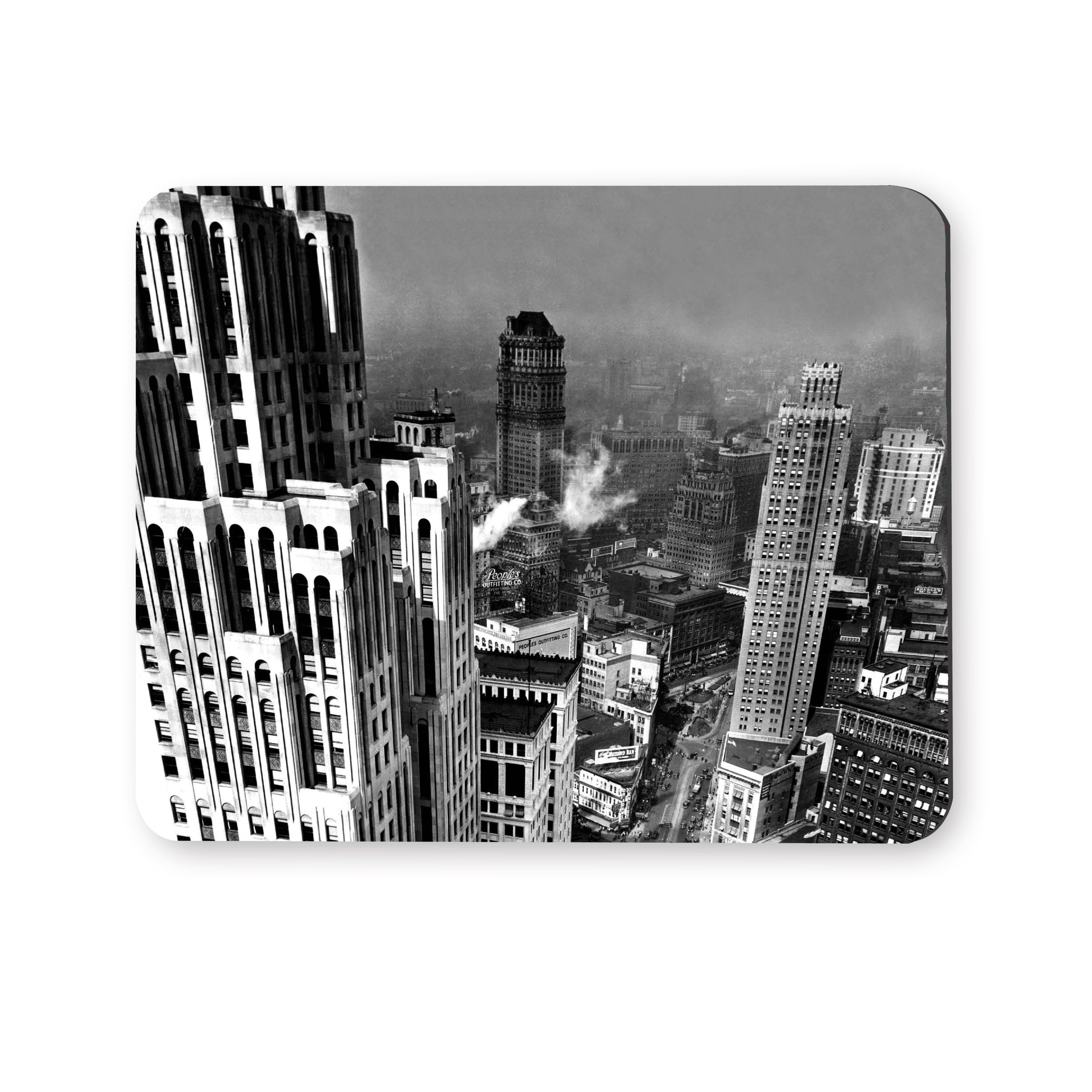 MOUSE PAD - DETROIT AERIAL SKYLINE VIEW – Detroit News Photography